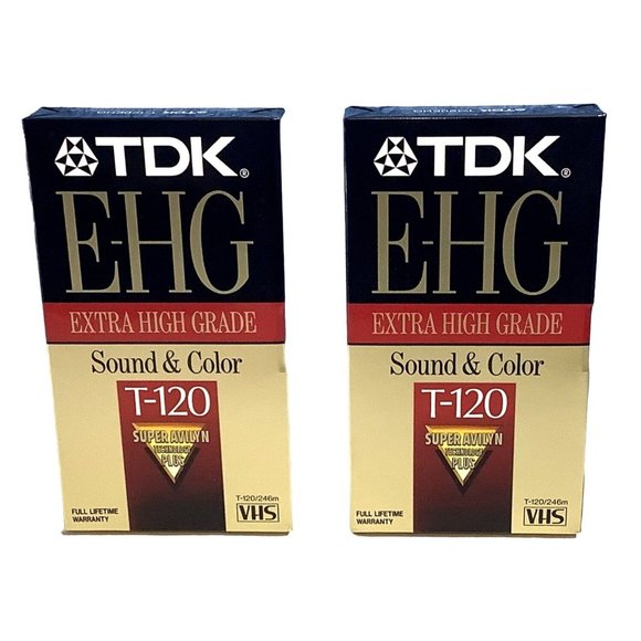 TDK | Media | Lot Of 2 Tdk Egh Extra High Grade T2 Blank Vhs Tapes ...